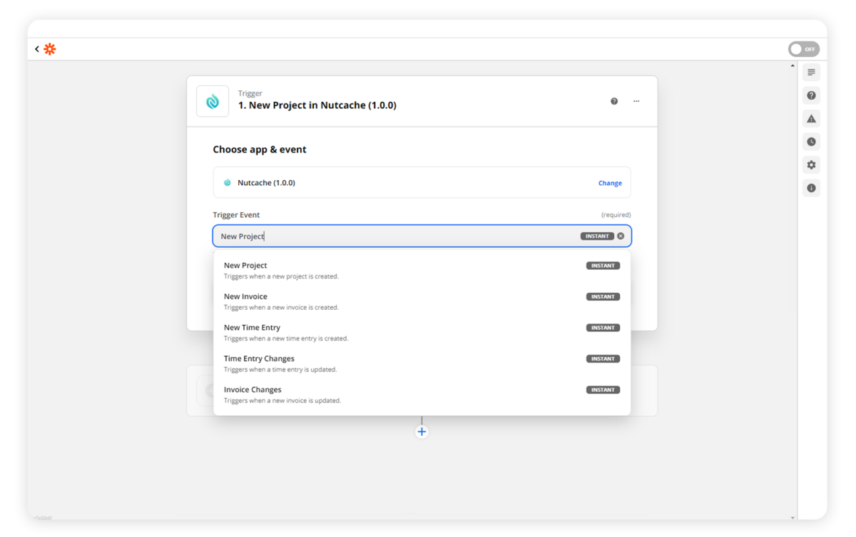 Intégration Zapier - Nutcache